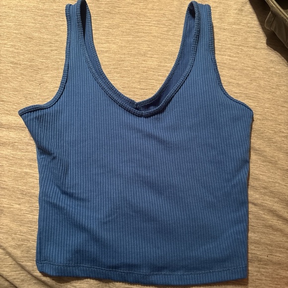 Hollister | Tops | Blue Ribbed Tank Top | Poshmark